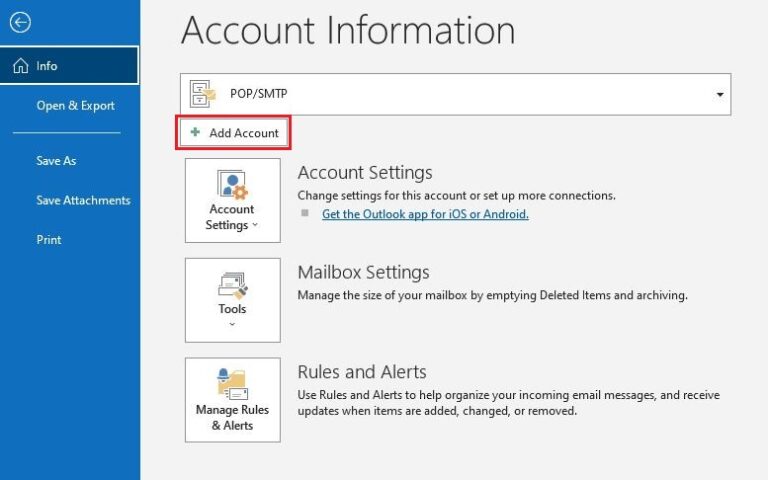 How to Set Up Your Email Account on Microsoft Outlook 2019 - Cloudbase Blog